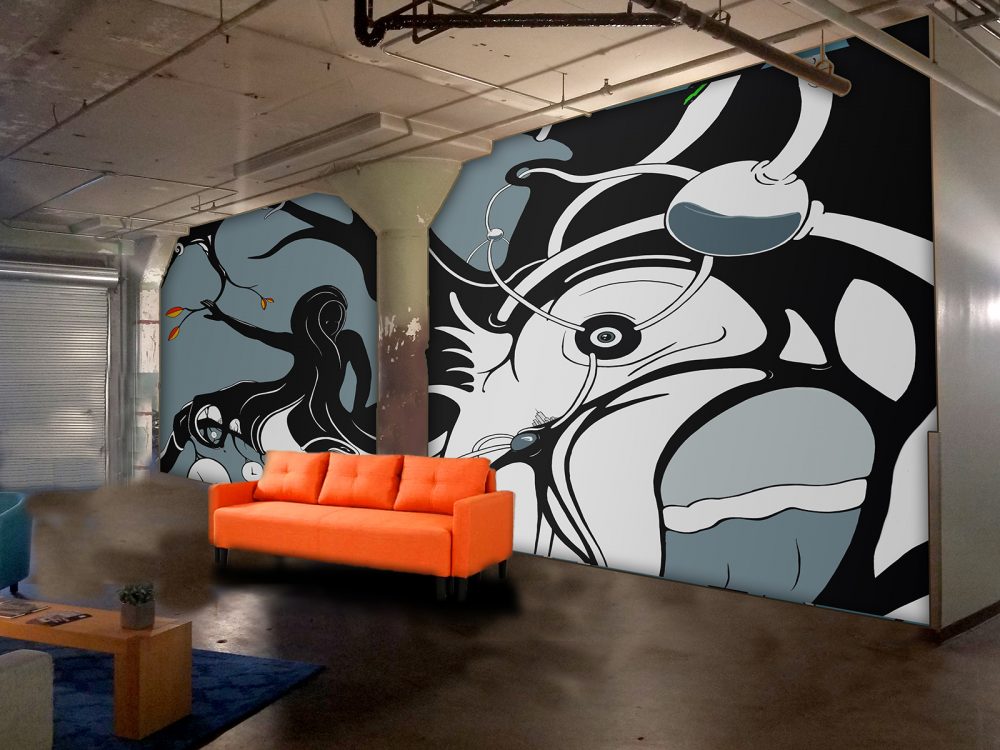 Murals – Telephone Factory Lofts – The Grapevine Wall